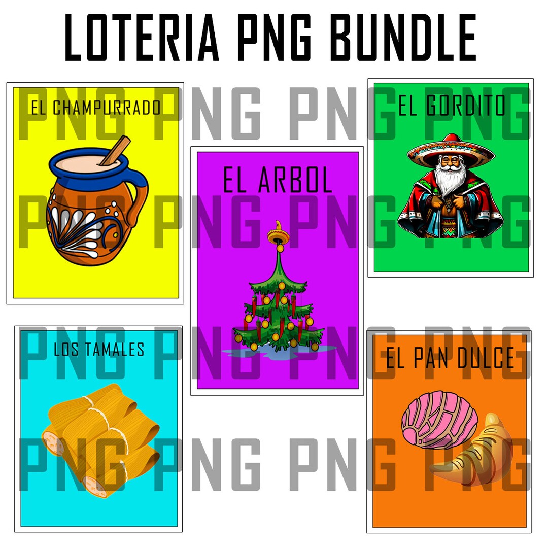 Loteria PNG Bundle Mexican Christmas - Etsy