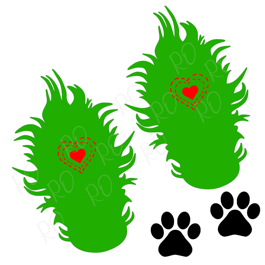 Grinch y max foot prints svg y png sólo archivos digitales - Etsy México
