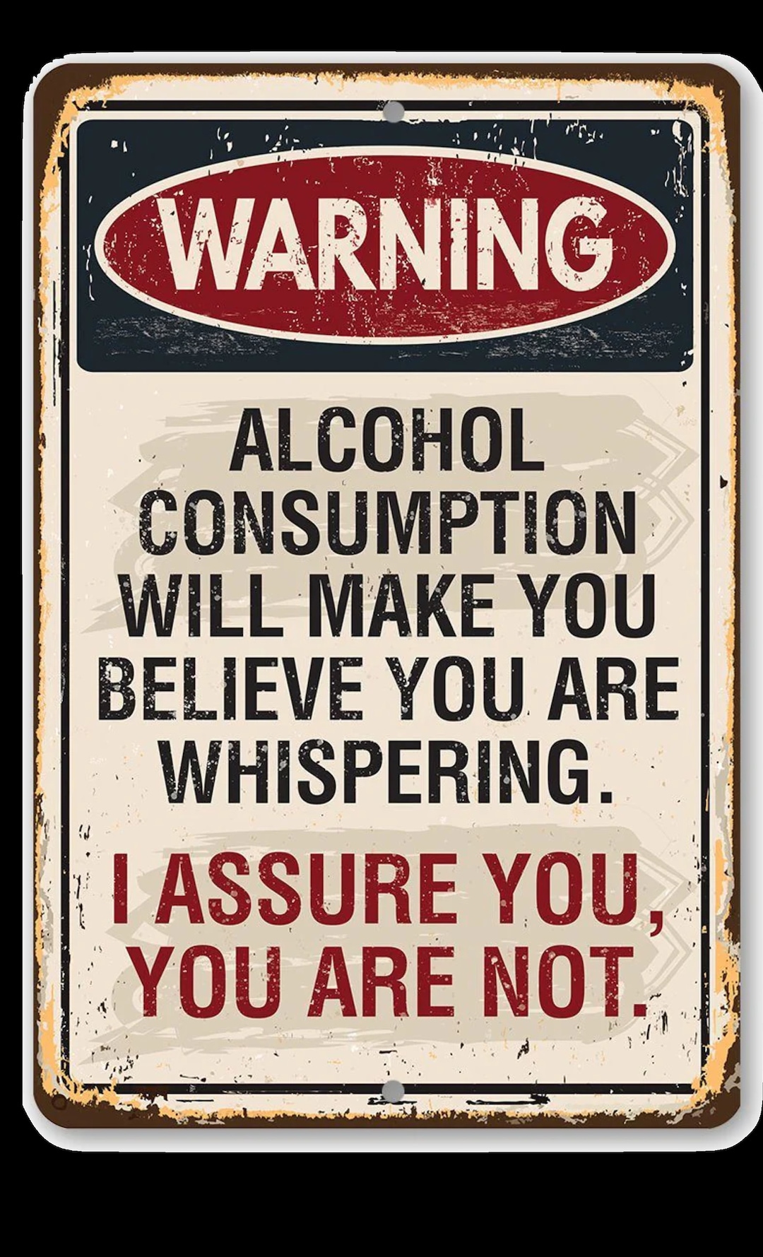 Alcohol Not Whispering Bar Sign Funny Novelty Funny 12x8 Metal Sign - Etsy