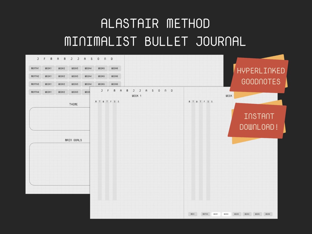 Ultimate Minimalist Bullet Journal With Alastair Method for Good Notes ...
