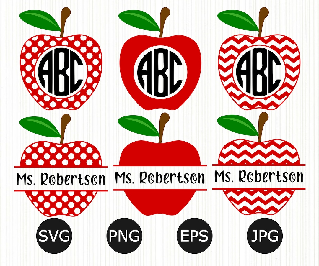 Back to School Monogram SVG Bundle | Teacher Monogram | Apple Monogram ...