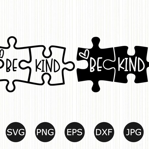 Be Kind Puzzle Piece SVG File Autism Svg Autism Awareness - Etsy