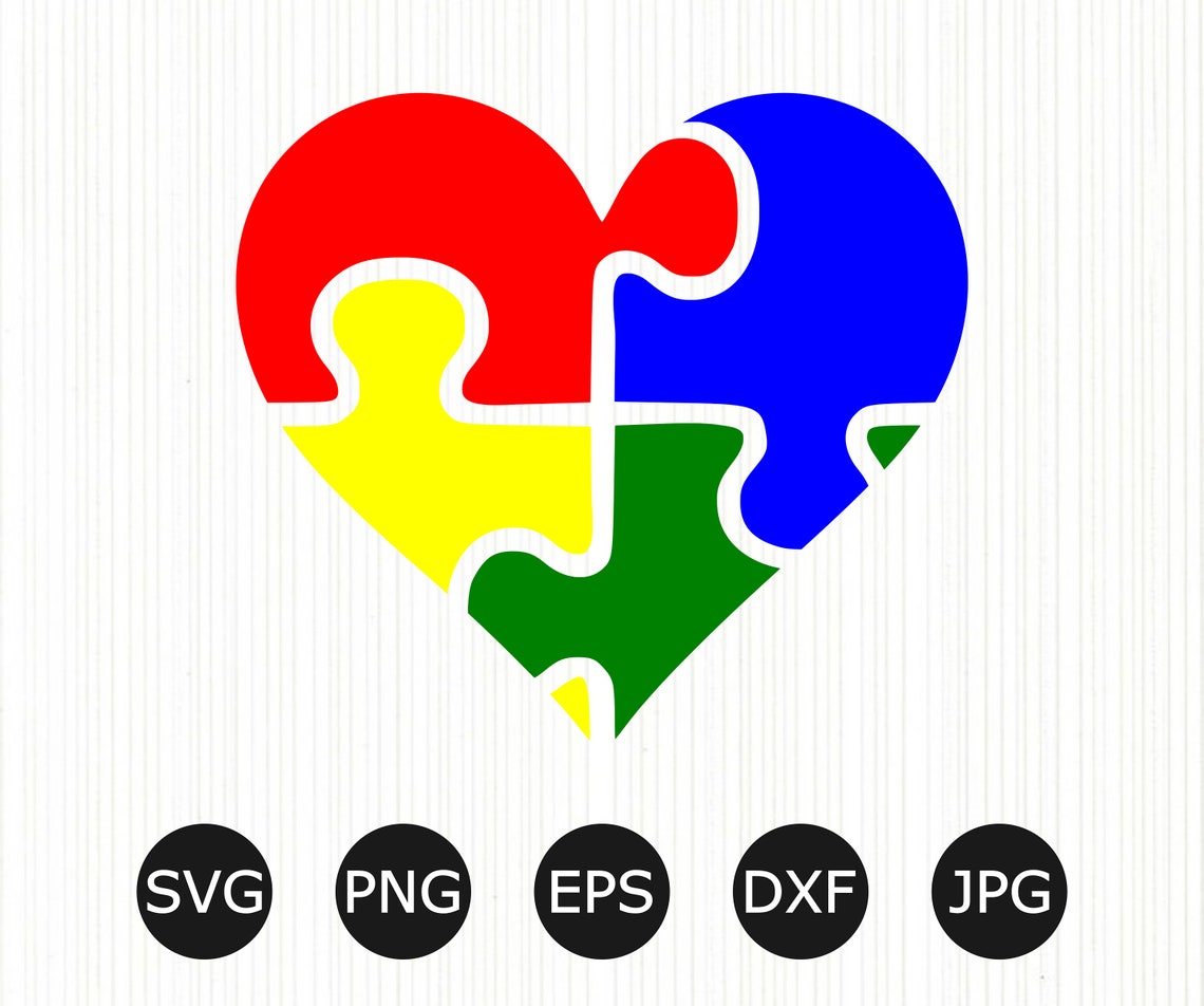 Autism Puzzle Piece Heart SVG Autism Awareness SVG, Autism Shirt Cut ...