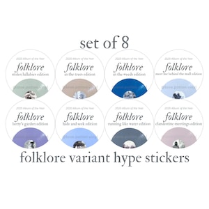 Folklore Variants Hype Stickers Set of 8, Folklore Vinyl, in the Trees ...