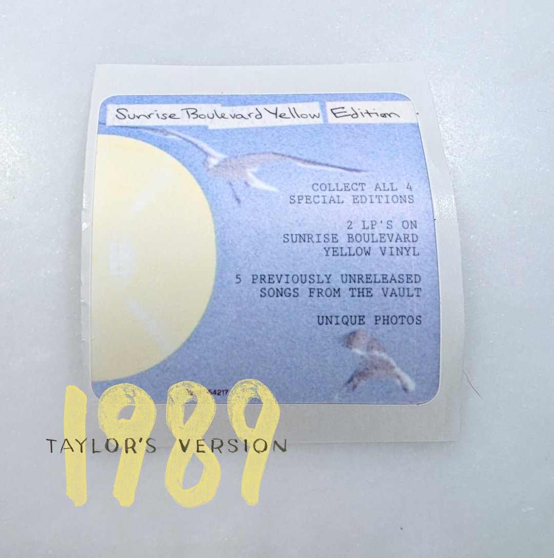 1989 TV Album Hype Sticker Sunrise Boulevard Yellow Vinyl Edition, Dupe ...