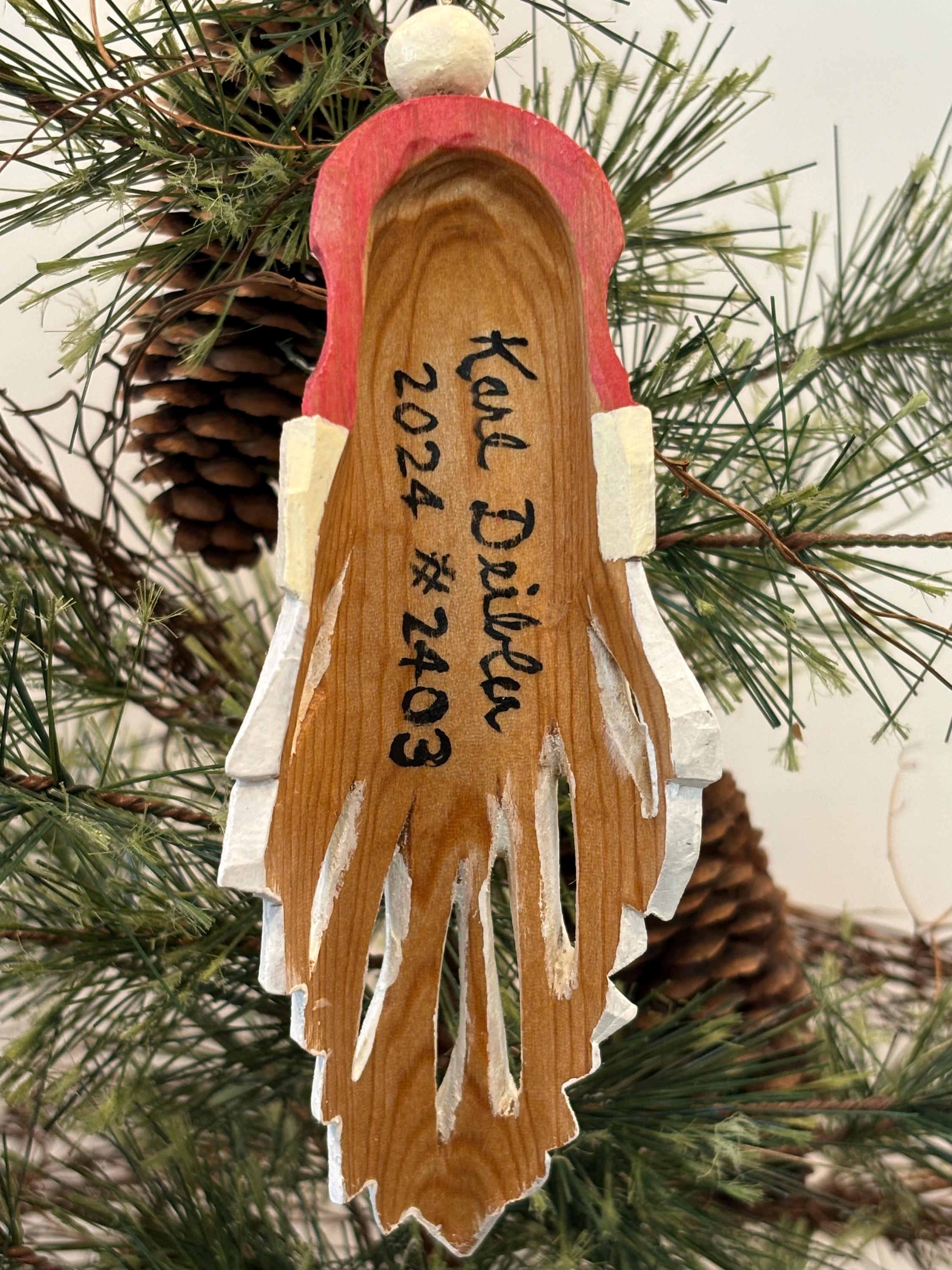Hand Carved Santa Ornament - Etsy