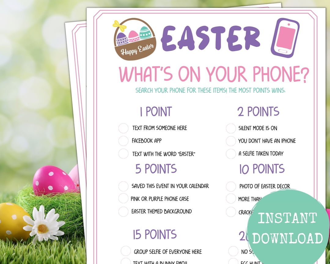 Easter What's on Your Phone, Fun Party Games, Fun Easter Activity ...