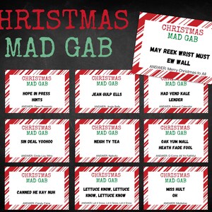 Christmas Mad Gab, Christmas Day Family Game, Holiday Family Game ...