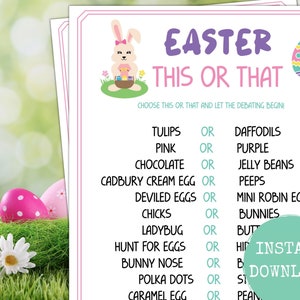Easter This or That Game, Would You Rather, Fun Easter Game, Easter ...