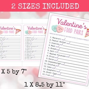 Valentine's Day Food Pairs Game, Valentines Activities for Kids, Kids ...