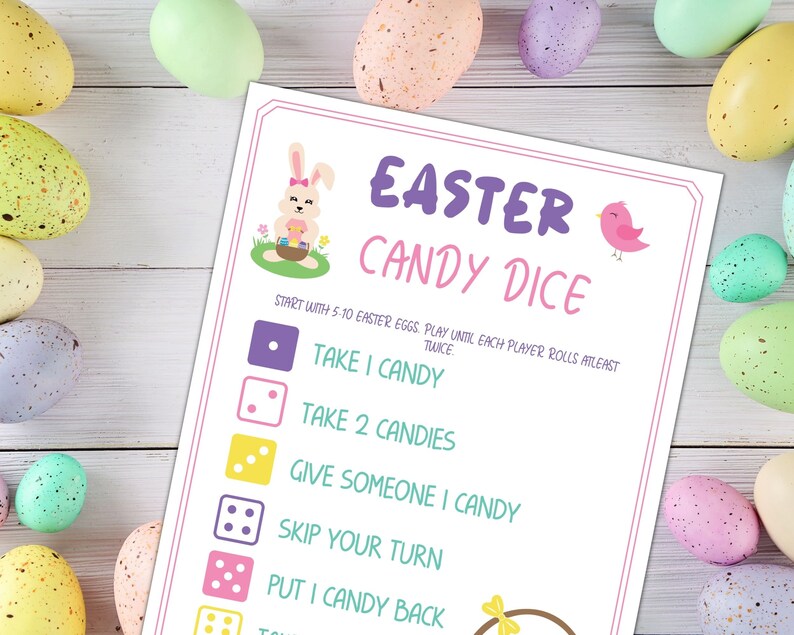 Easter Candy Dice Game, Easter Activities for Kids, Kids Easter ...