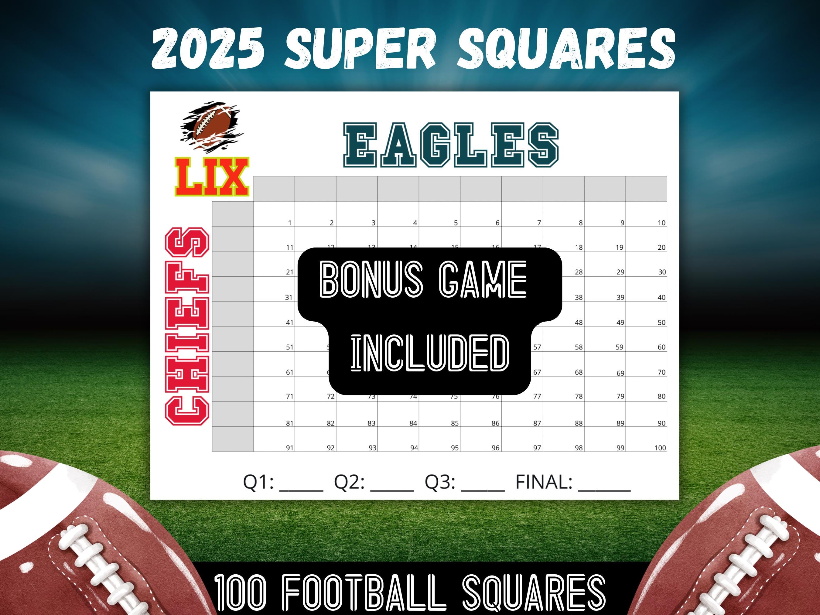 Super Squares Game, Chiefs Vs Eagles Football Grids, Printable Football ...