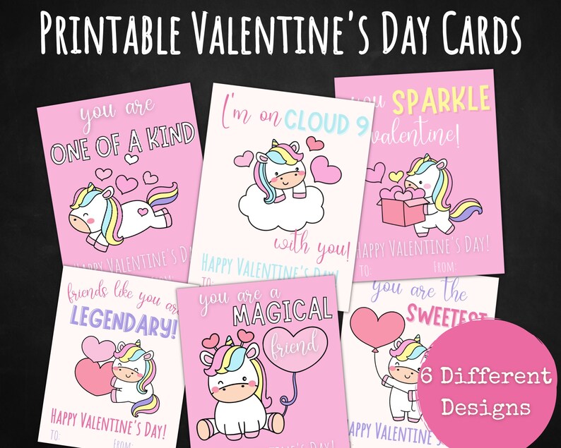 Printable Unicornvalentine's Day Cards Valentines Card - Etsy