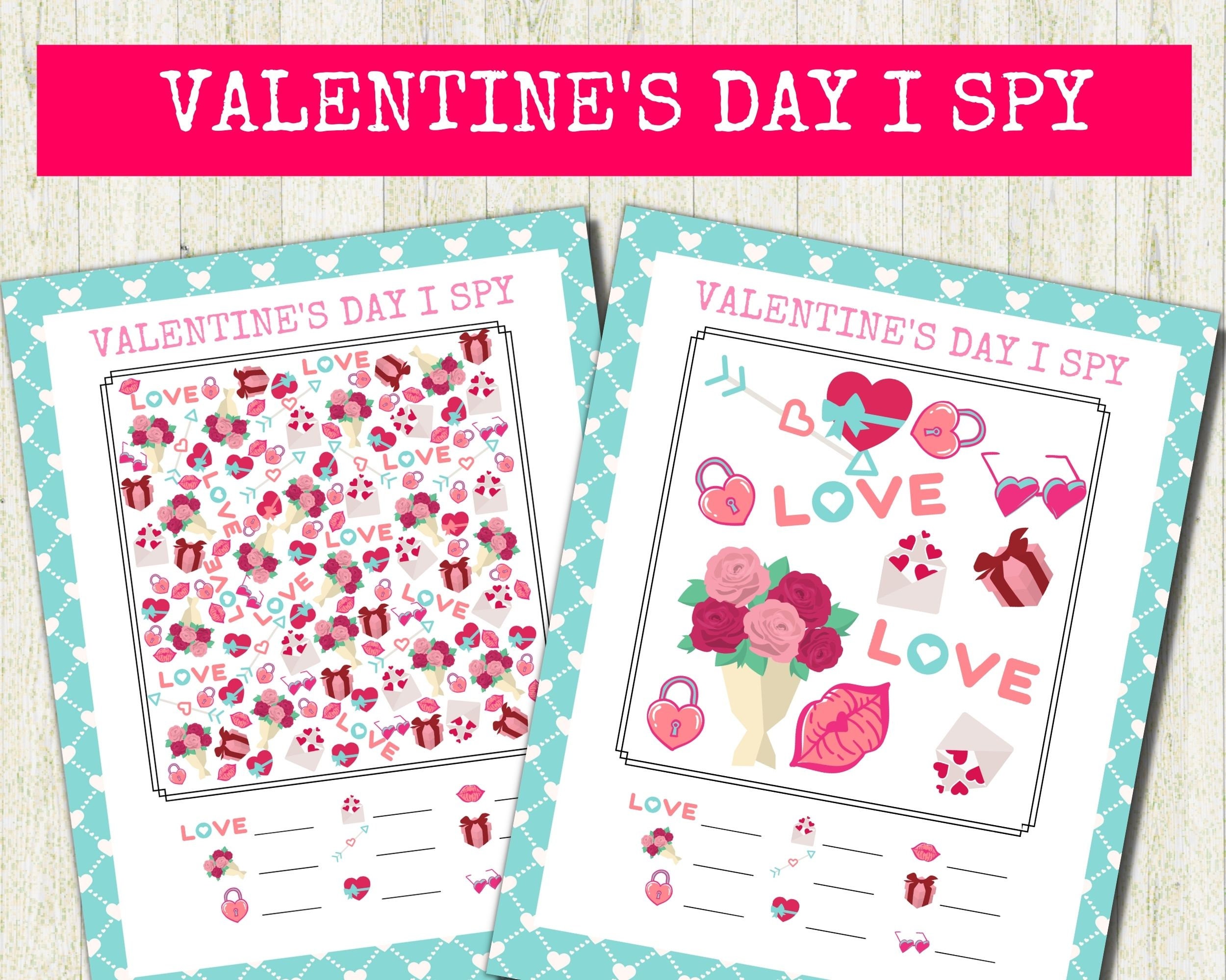 Valentine's Day I SPY, I Spy Game, Printable Valentine's Day Game, Last ...