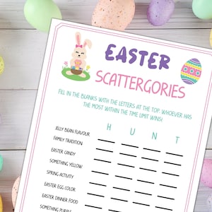 Easter Scattergories Game, Easter Themed Party, Printable Easter Games ...