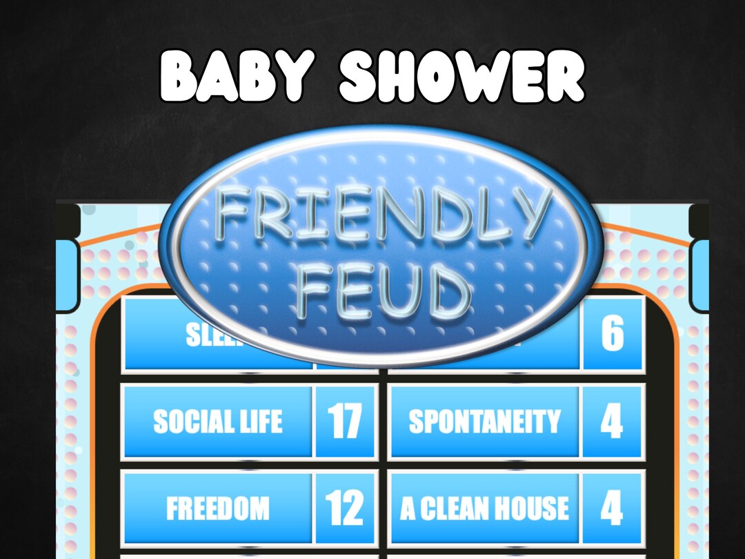 Baby Shower Friendly Feud | Virtual Baby Shower Games | Boy Baby Shower ...