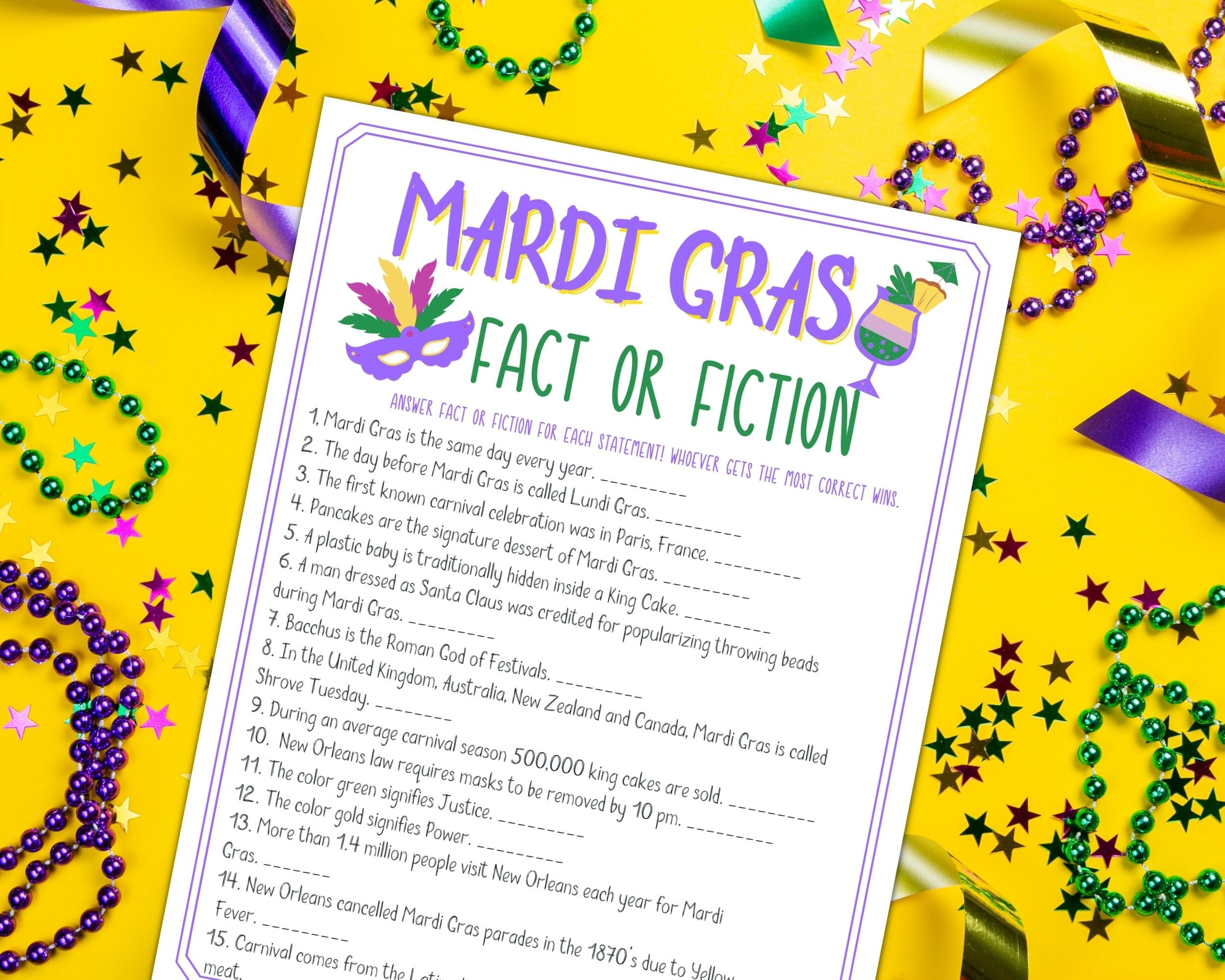 Mardi Gras Game Bundle, Mardi Gras2022, Printable Mardi Gras Games ...
