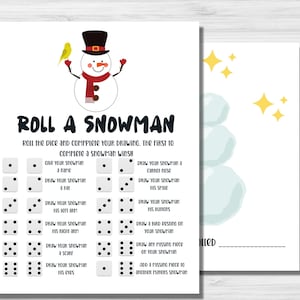 Roll A Snowman Dice Game, Christmas Dice Game, Family Xmas Activity ...