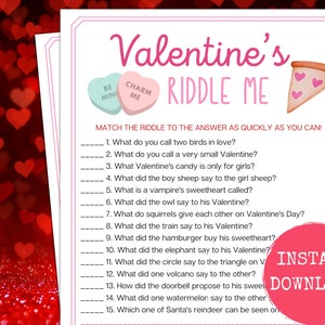 Valentine's Day Riddle Me Game, Valentines Activities for Kids, Kids ...