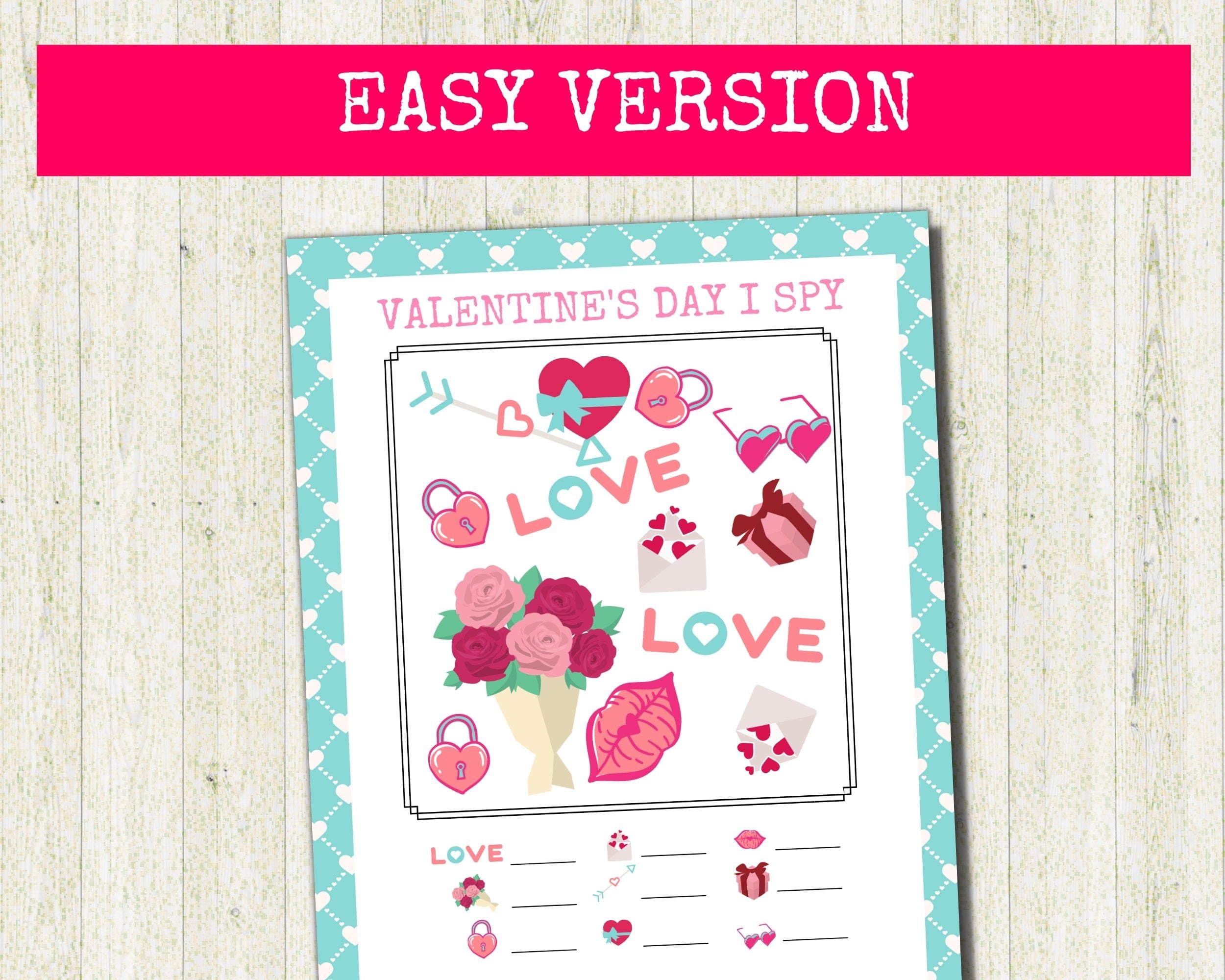 Valentine's Day I SPY, I Spy Game, Printable Valentine's Day Game, Last ...