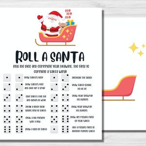 Christmas Roll A Santa Dice Game, Christmas Dice Game, Family Xmas ...