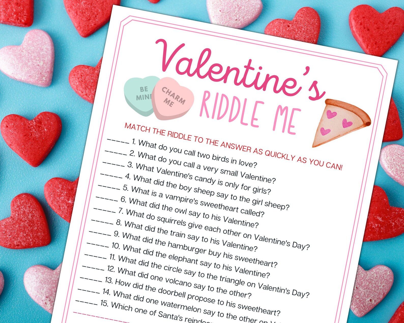 Valentine's Day Riddle Me Game, Valentines Activities for Kids, Kids ...