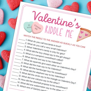 Valentine's Day Riddle Me Game, Valentines Activities for Kids, Kids ...