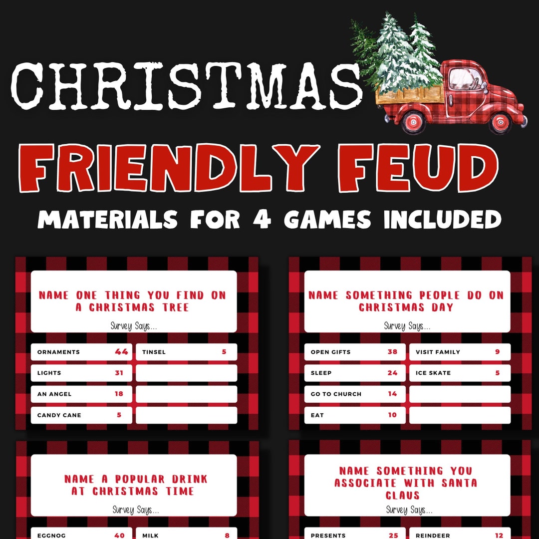 Christmas Friendly Feud Game, Family Feud Quiz, Christmas Day Family ...