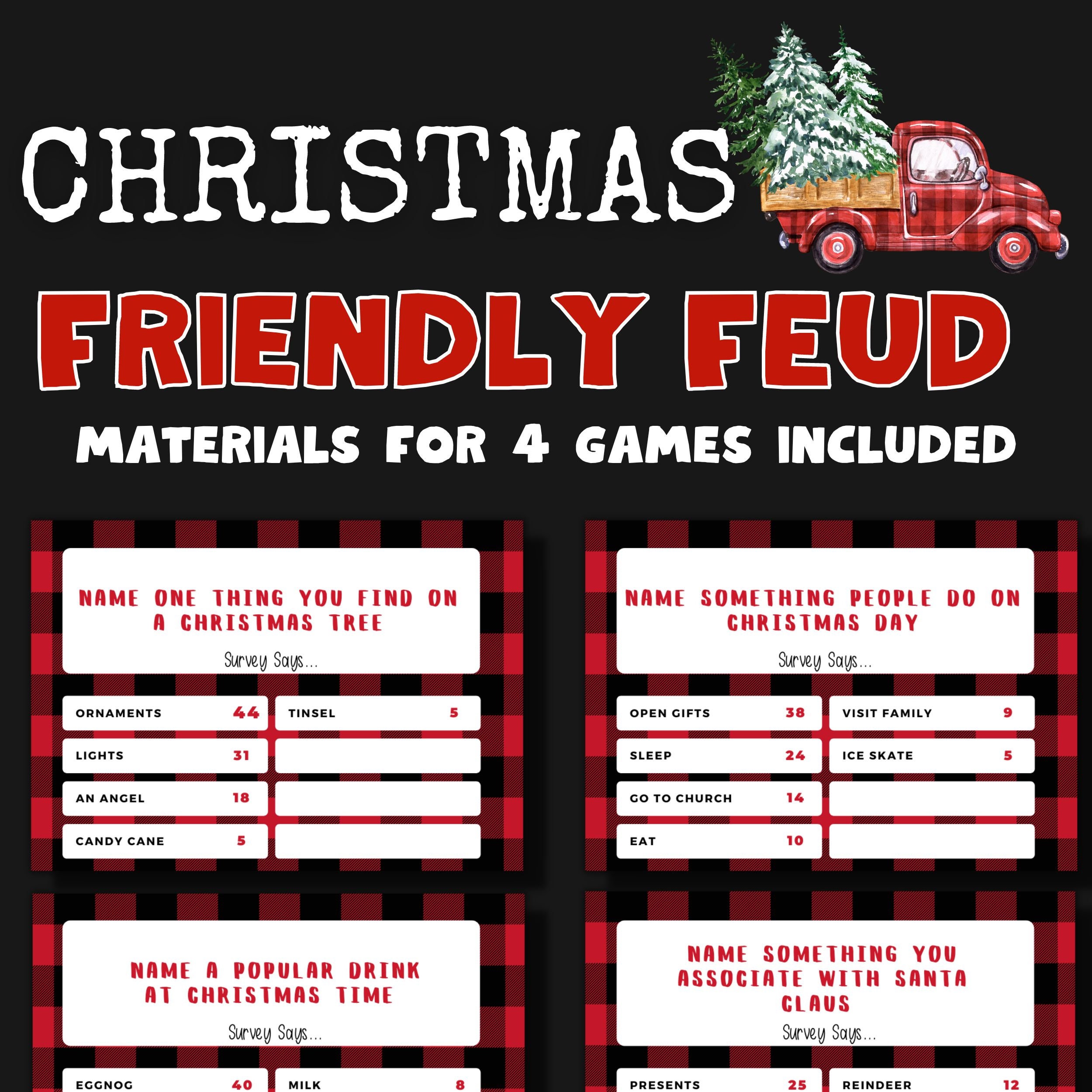 Christmas Friendly Feud Game, Family Feud Quiz, Christmas Day Family ...