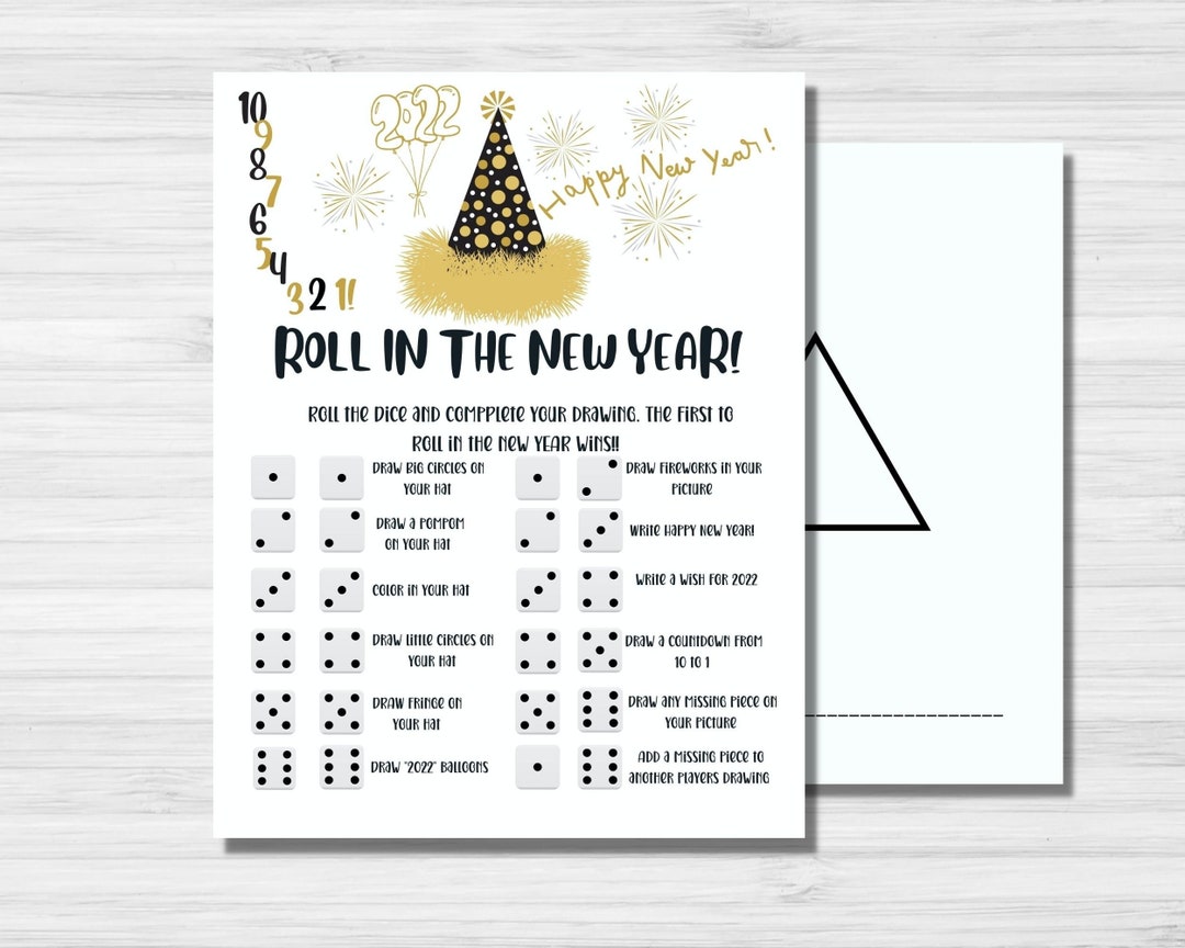 Roll in the New Year Dice Game, New Year Dice Game, Family Xmas ...