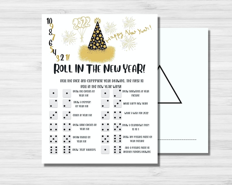 Roll in the New Year Dice Game, New Year Dice Game, Family Xmas ...