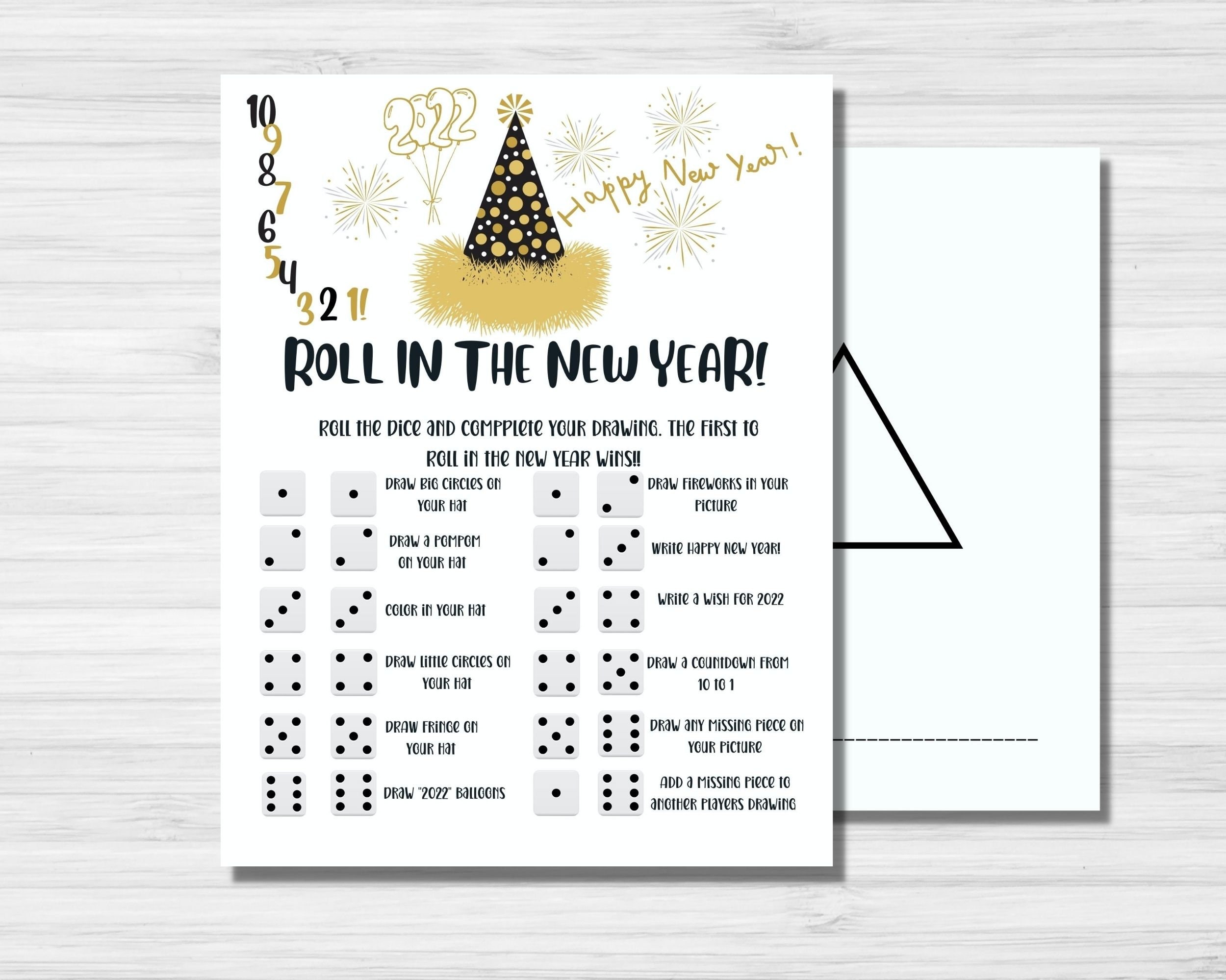 Roll in the New Year Dice Game, New Year Dice Game, Family Xmas ...