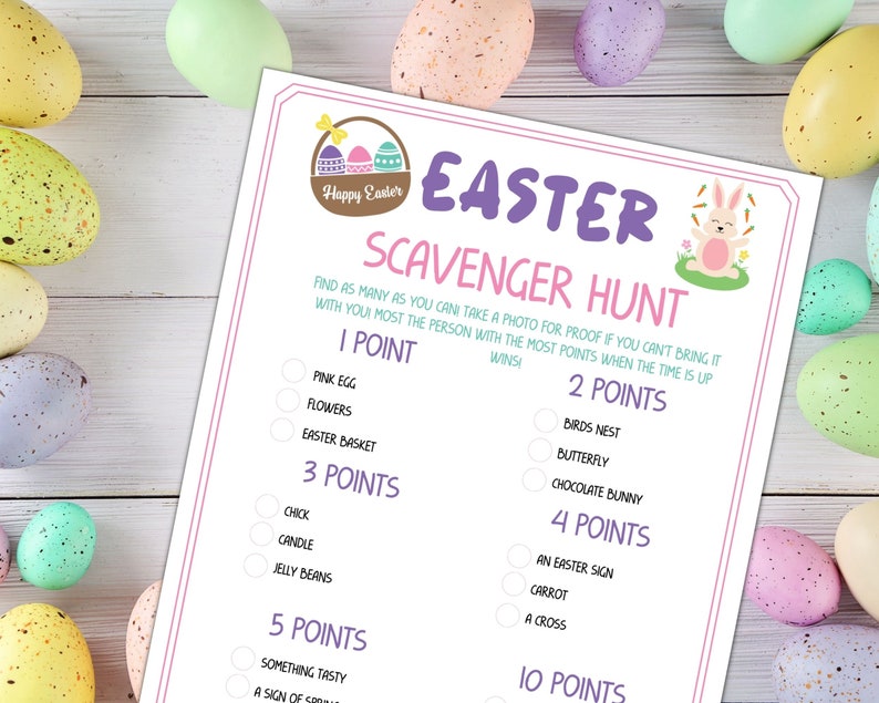 Easter Scavenger Hunt, Fun Party Games, Fun Easter Activity , Printable ...