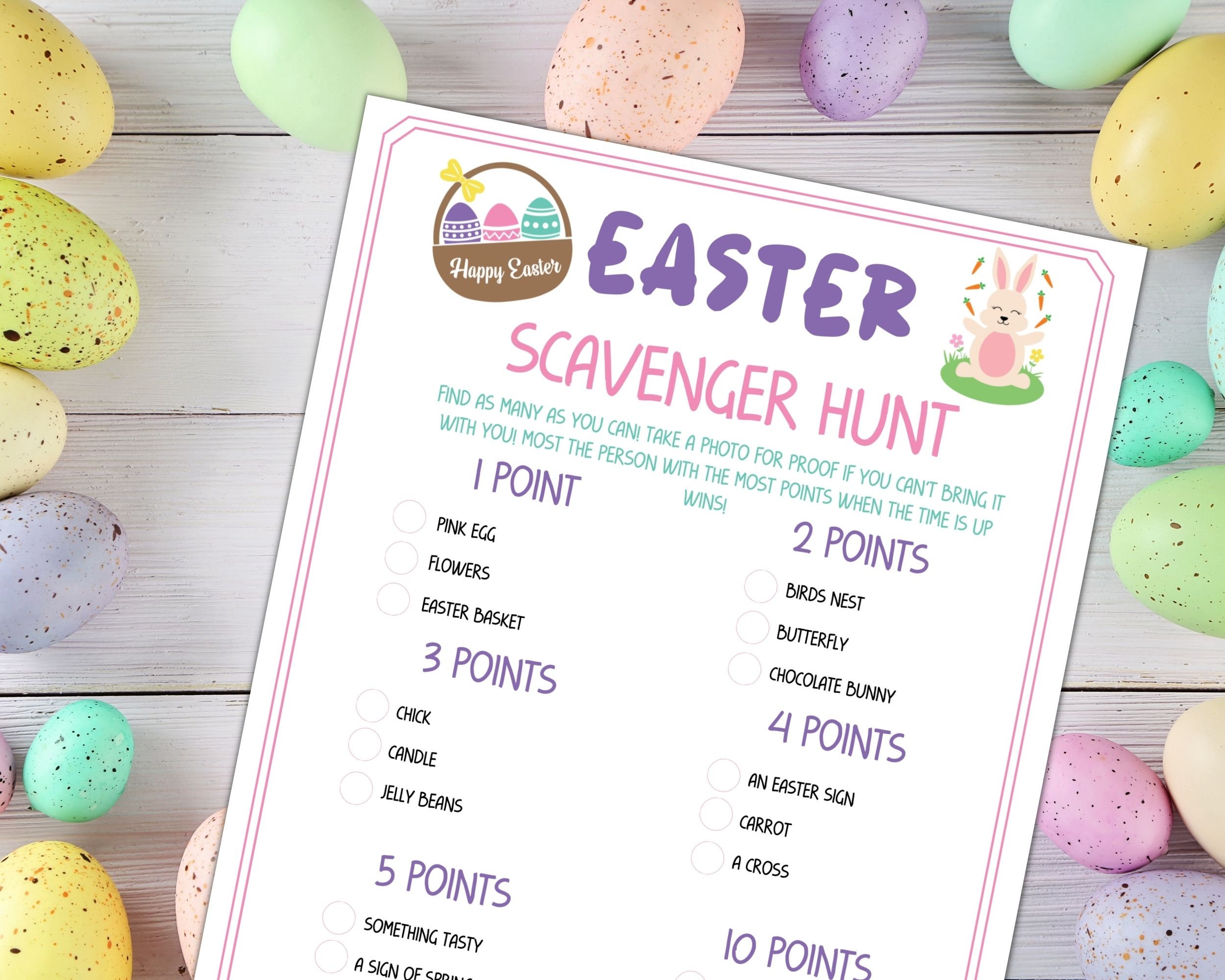 Easter Scavenger Hunt, Fun Party Games, Fun Easter Activity , Printable ...