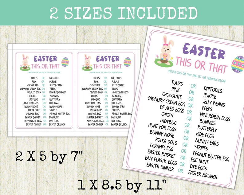 Easter This or That Game, Would You Rather, Fun Easter Game, Easter ...