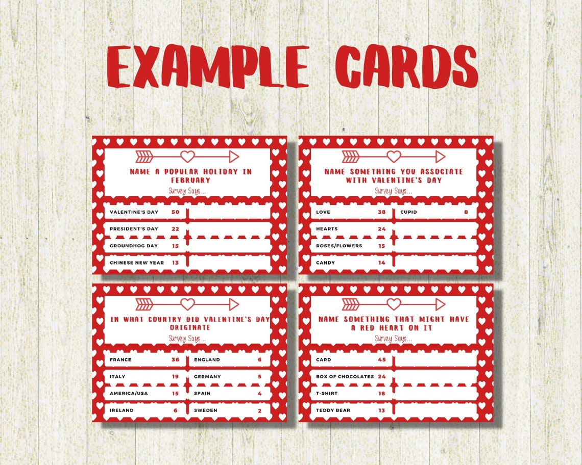 Valentines Day Friendly Feud Game, Family Feud Quiz, Valentine Family ...