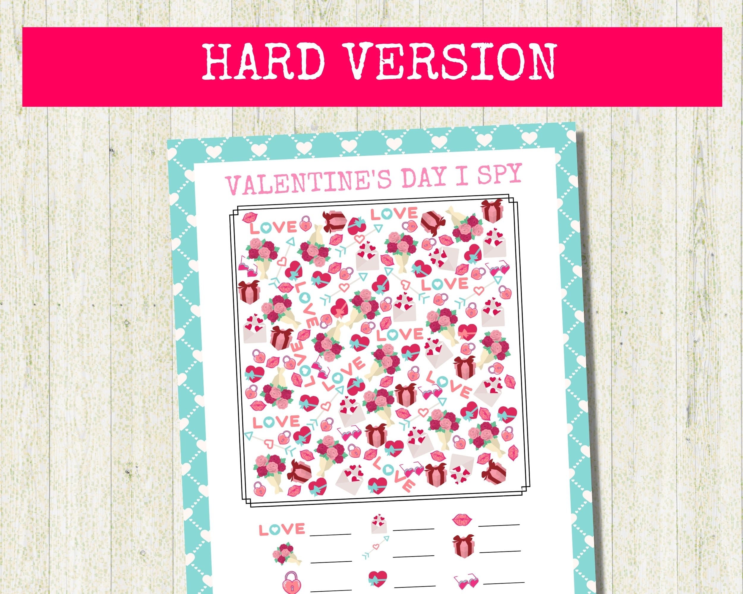 Valentine's Day I SPY, I Spy Game, Printable Valentine's Day Game, Last ...
