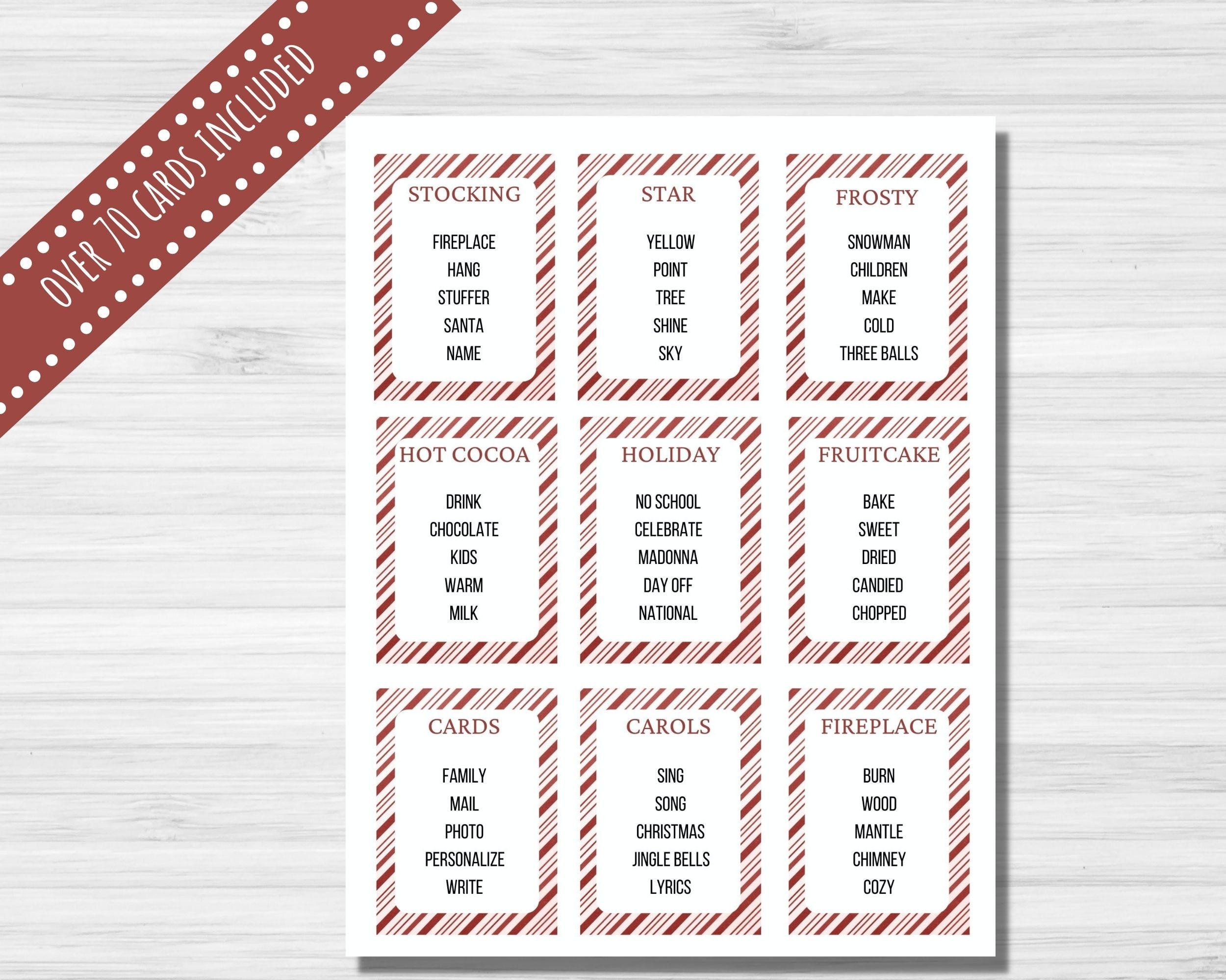 Christmas Taboo Game, Trivia Guessing Game, Christmas Games, Family ...