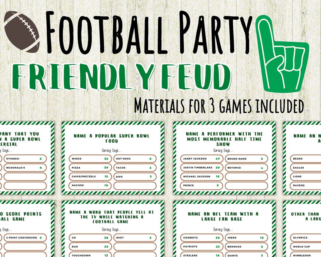 The Big Game Friendly Feud, Football Party Friendly Feud, Sunday ...