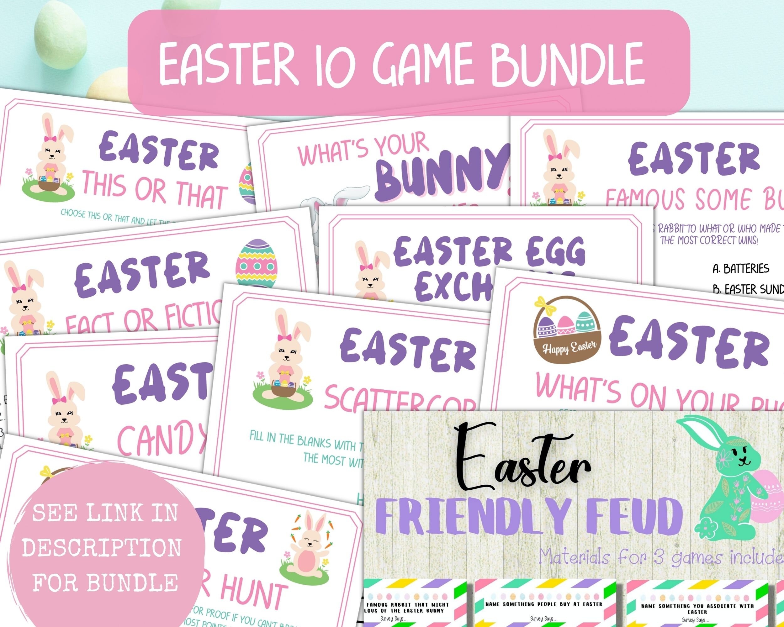 Easter Famous Some Bunny Game, Printable Easter Party Games, Fun Easter ...