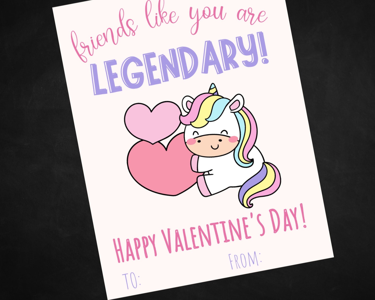 Printable Unicornvalentine's Day Cards, Valentines Card for Kids ...