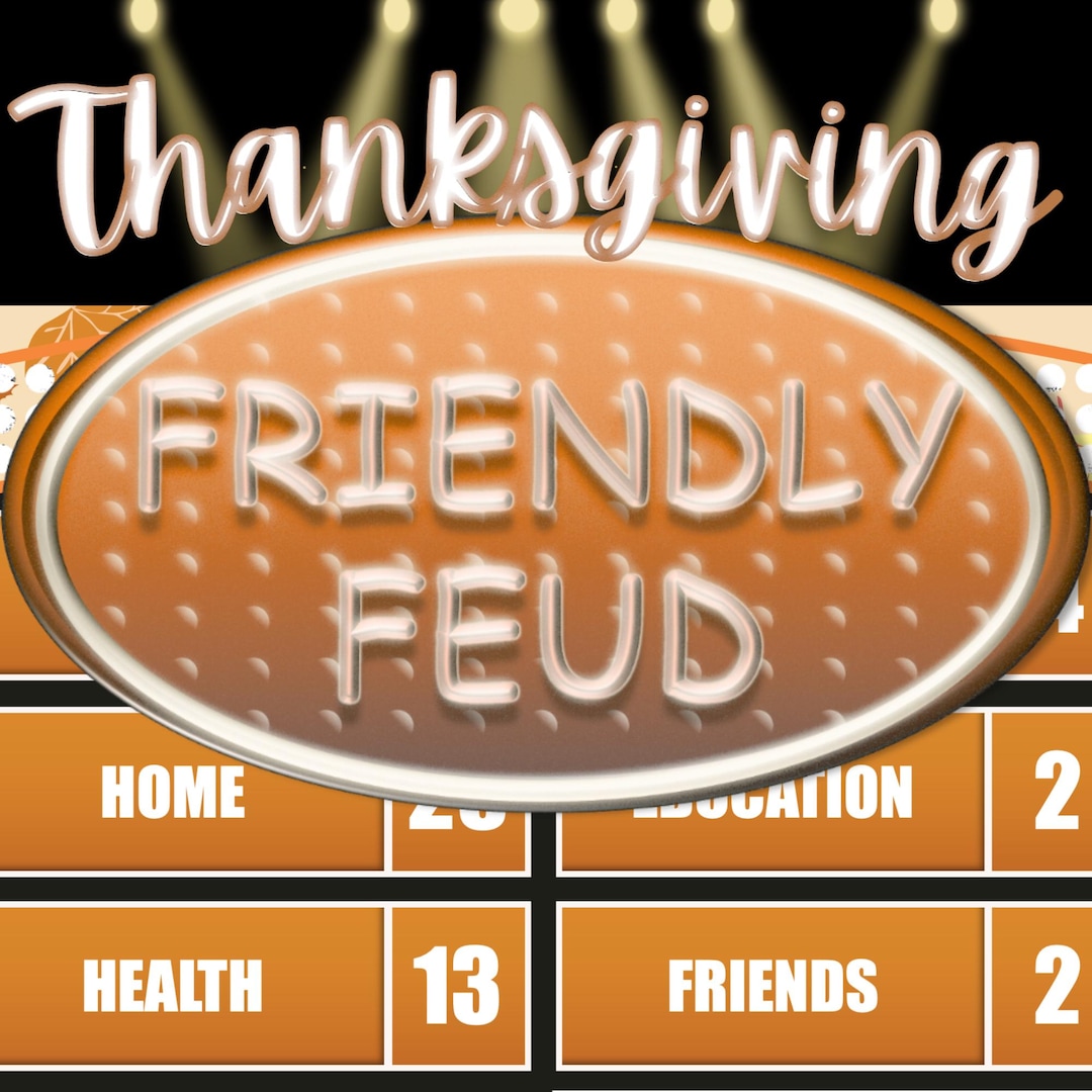 Thanksgiving Friendly Feud | Virtual Thanksgiving Games | Powerpoint ...