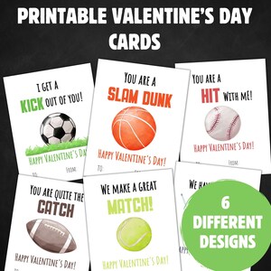 Printable Sports Valentine's Day Cards, Valentines Card for Kids ...