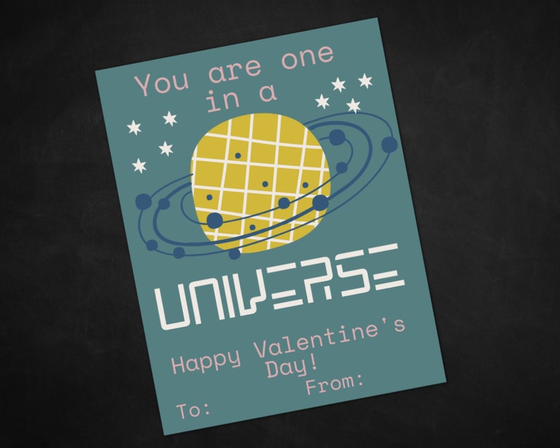 Printable Space Valentine's Day Cards, Valentines Card for Kids, Outer ...