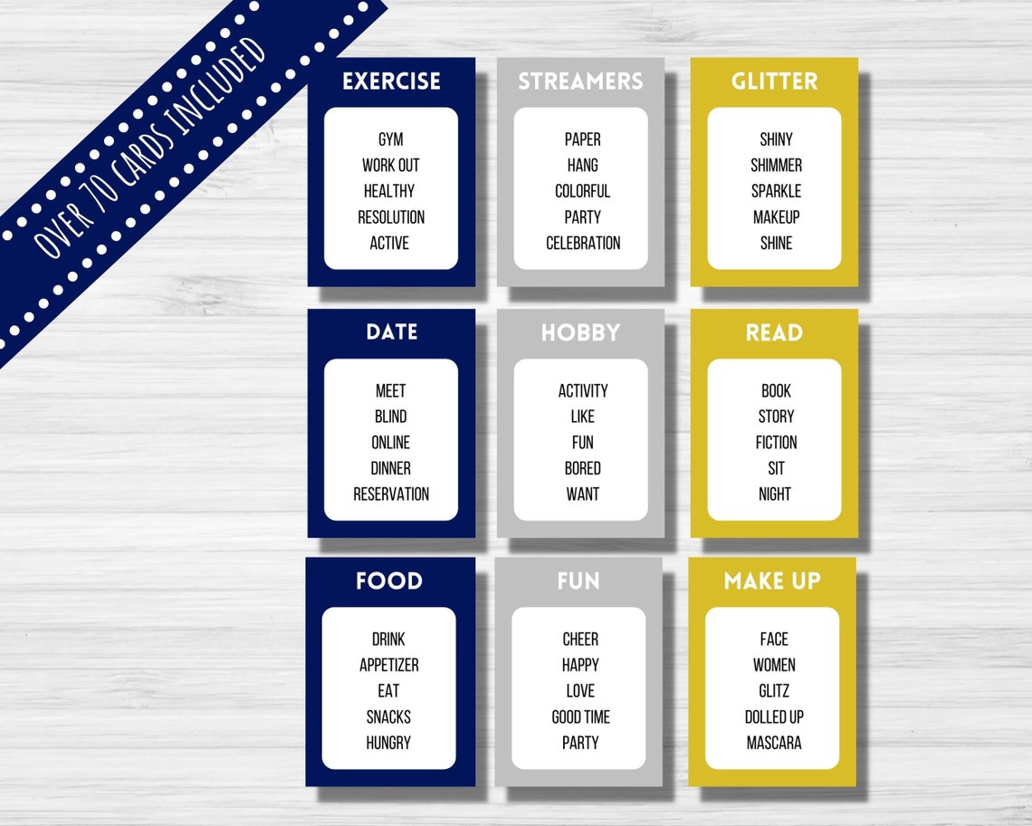 New Year Taboo Game, Printable New Year Taboo Game, New Year Games ...