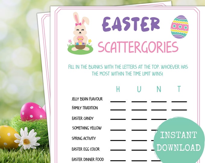 Printable Easter Scattergories Game, Easter Printables, Printable Games ...
