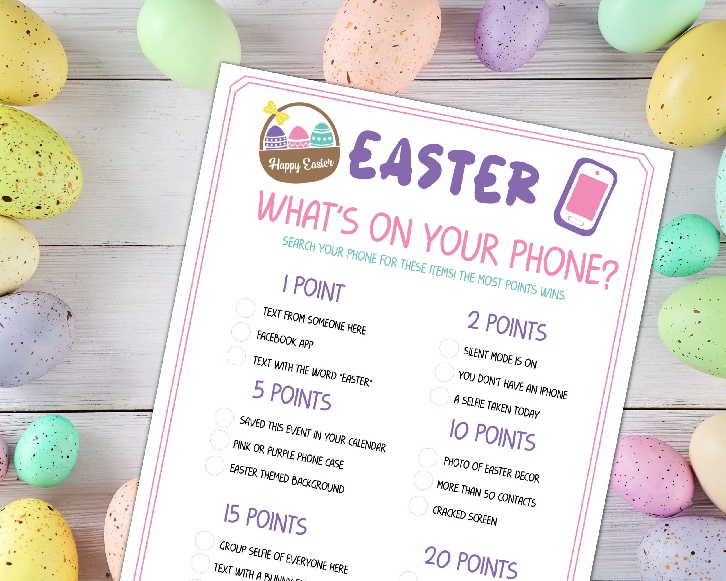 Easter What's on Your Phone, Fun Party Games, Fun Easter Activity ...