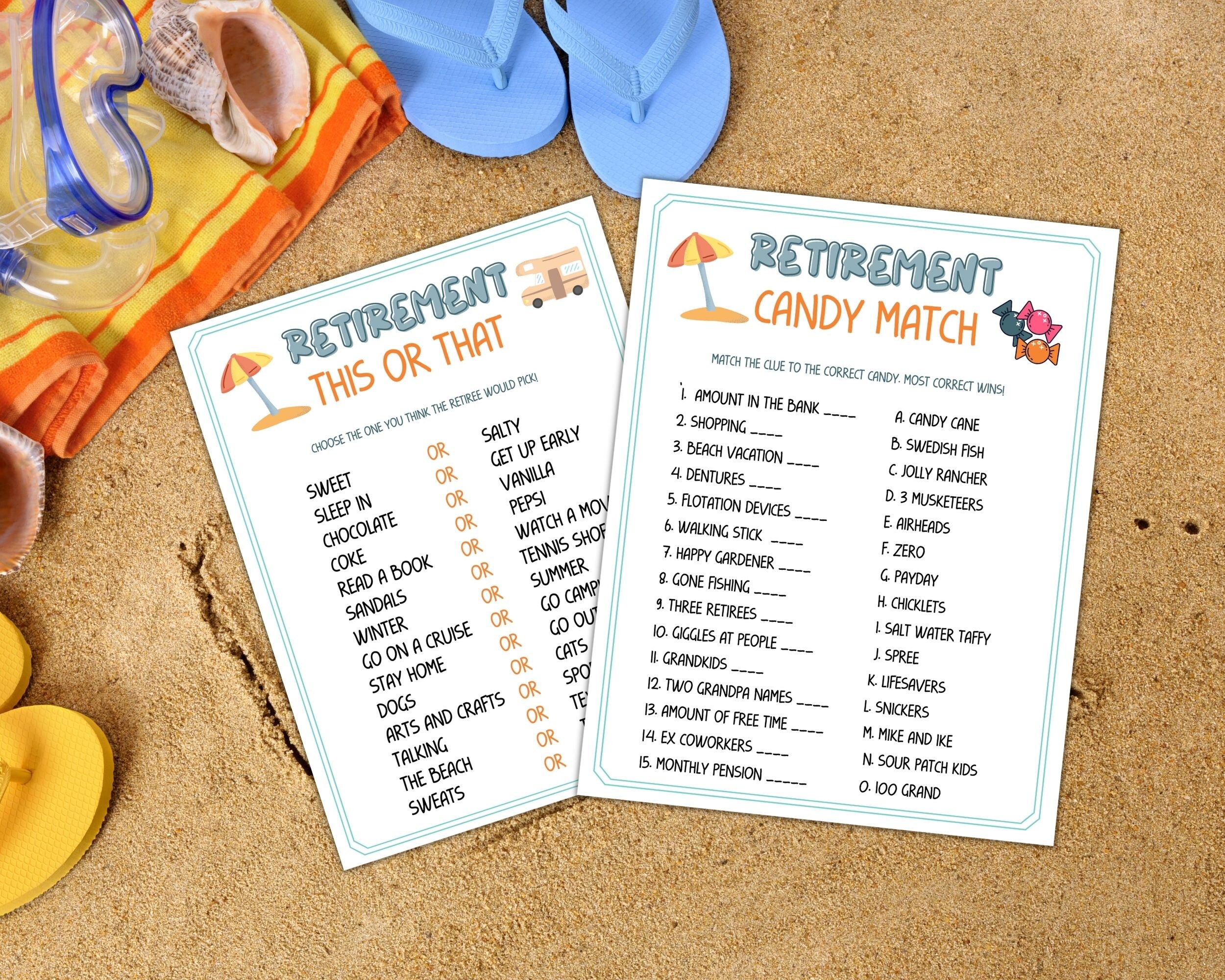 Retirement Game Bundle, Printable Retirement Games, Retirement Party ...