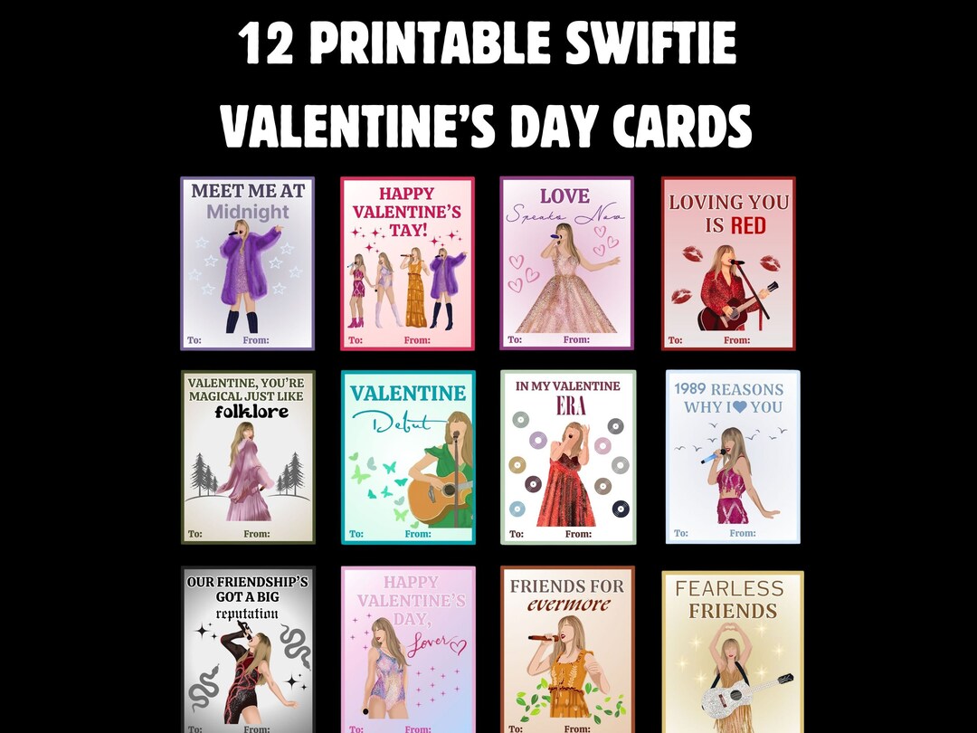 The Eras Tour Valentine's Day Cards, Taylor Valentine's Day Cards ...