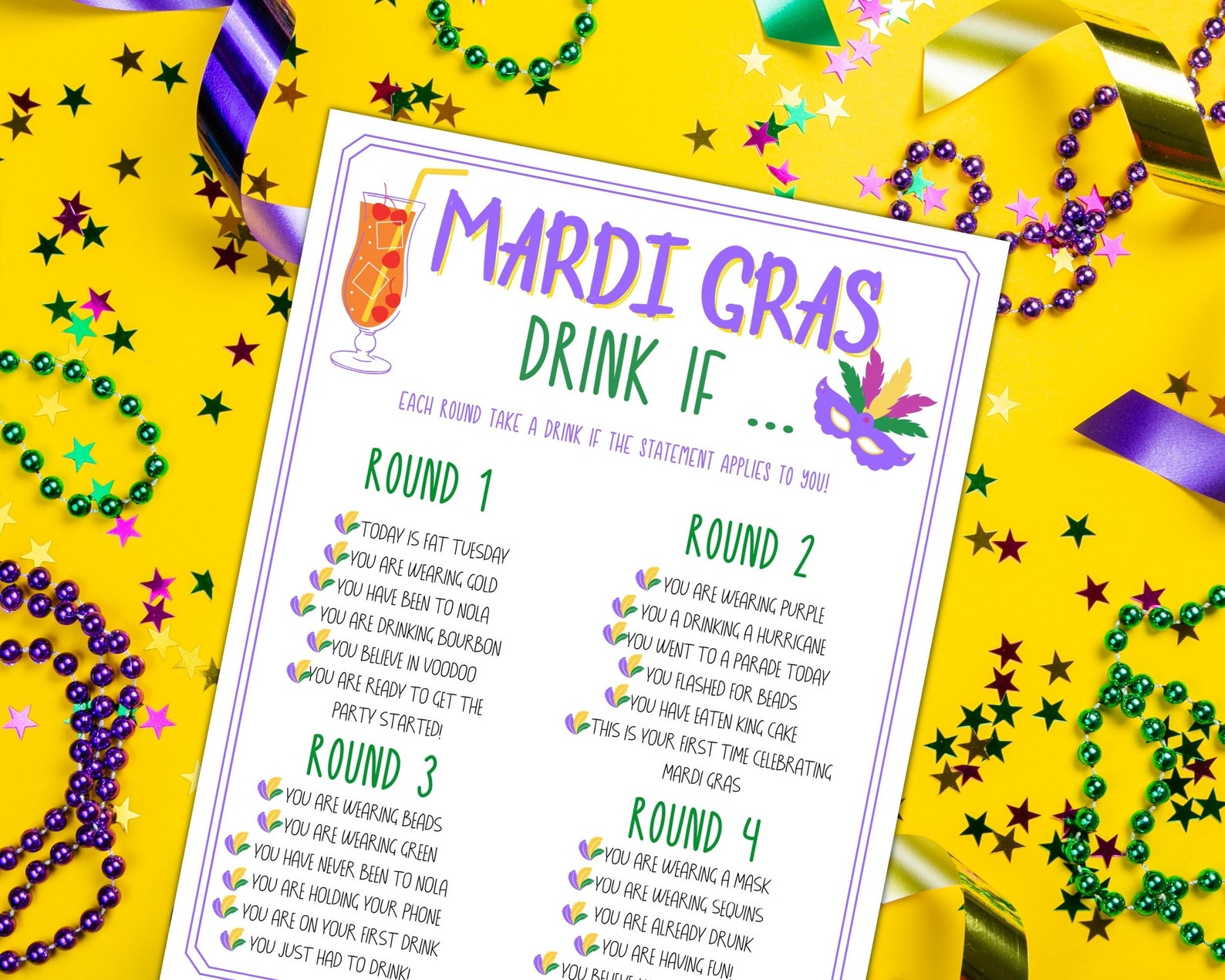 Mardi Gras Game Bundle, Mardi Gras2022, Printable Mardi Gras Games ...
